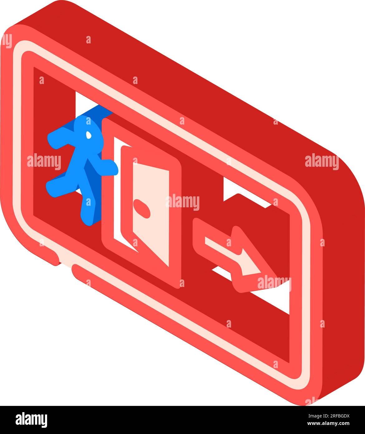 emergency exit alert isometric icon vector illustration Stock Vector ...