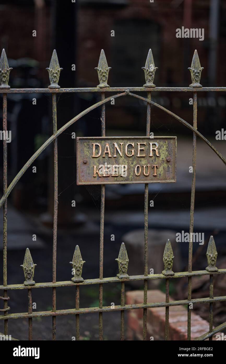 Old danger sign Stock Photo - Alamy