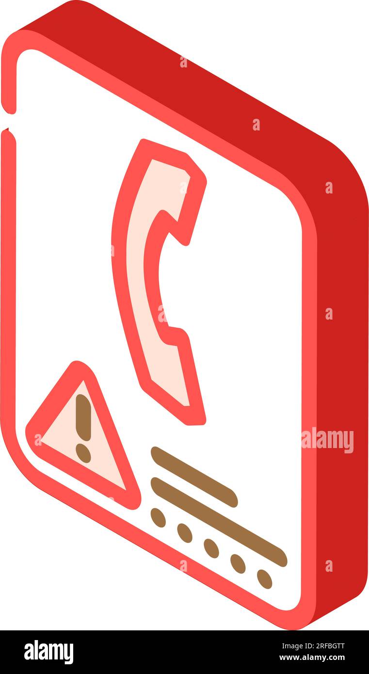 emergency phone alert isometric icon vector illustration Stock Vector ...