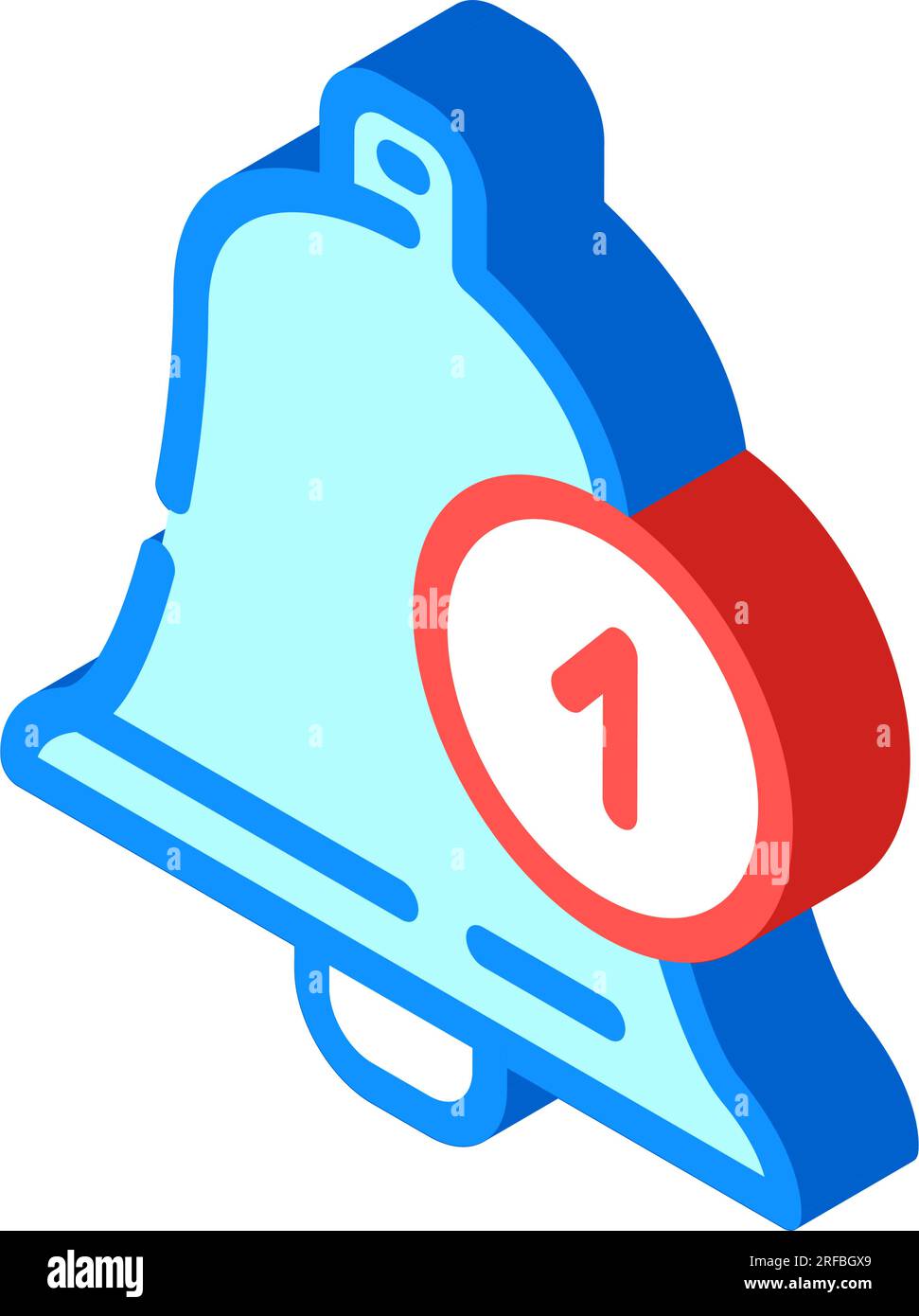 notification bell alert isometric icon vector illustration Stock Vector ...