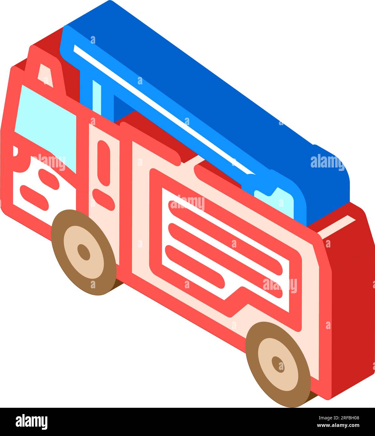 fire engine emergency isometric icon vector illustration Stock Vector ...