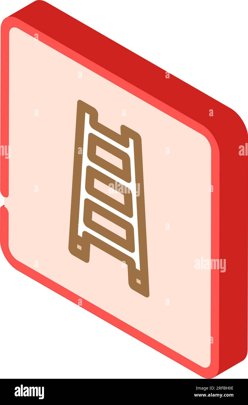 fire ladder emergency isometric icon vector illustration Stock Vector ...