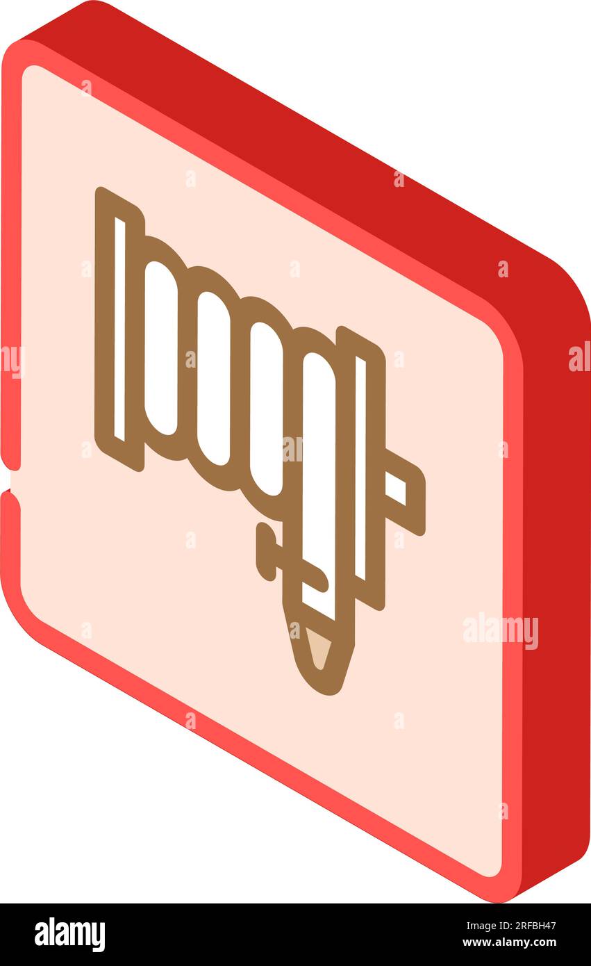 fire fighting hose standpipe outlet isometric icon vector illustration ...