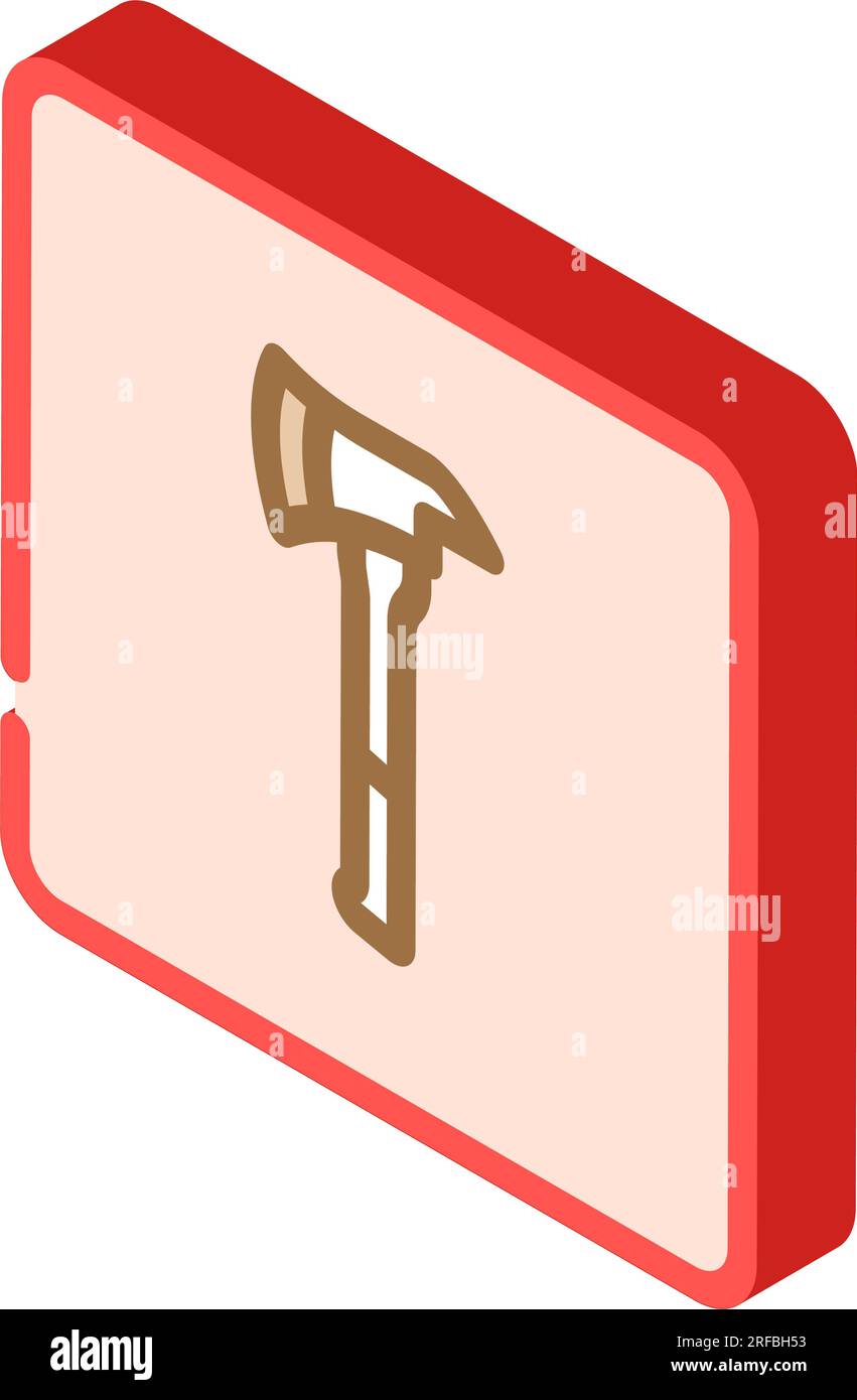 axe emergency safety isometric icon vector illustration Stock Vector ...