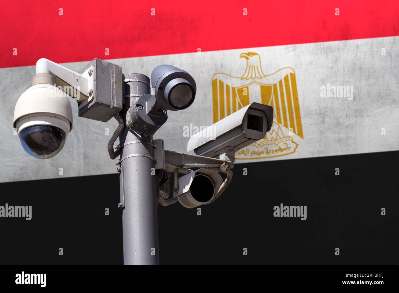 Closed circuit camera Multi-angle CCTV system against the background of ...