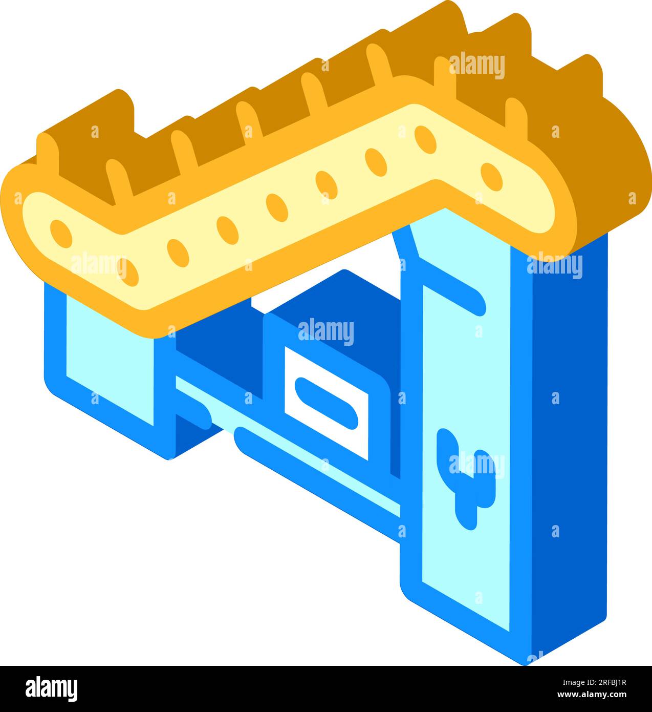 conveyor belt manufacturing engineer isometric icon vector illustration ...