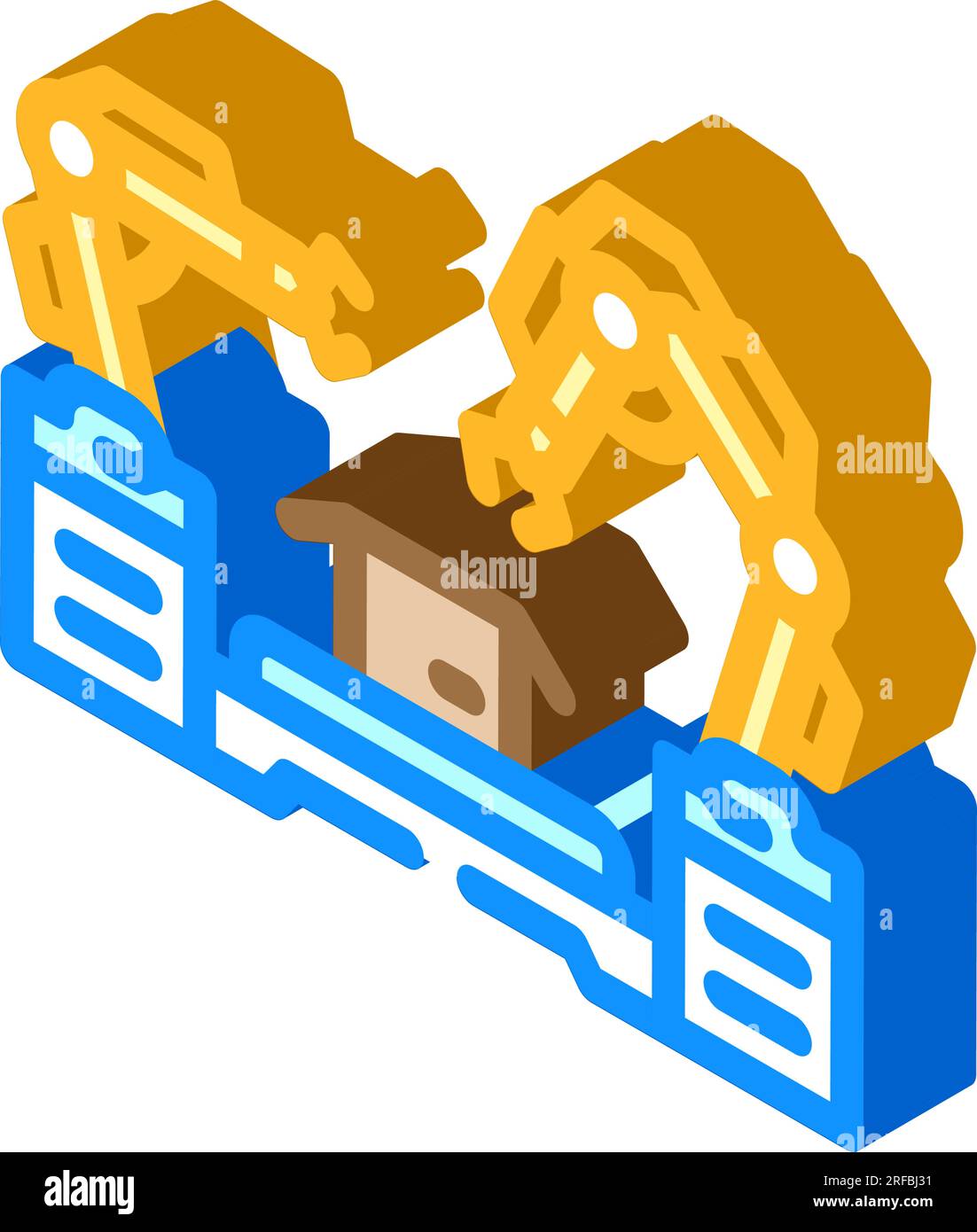 factory automation manufacturing engineer isometric icon vector ...