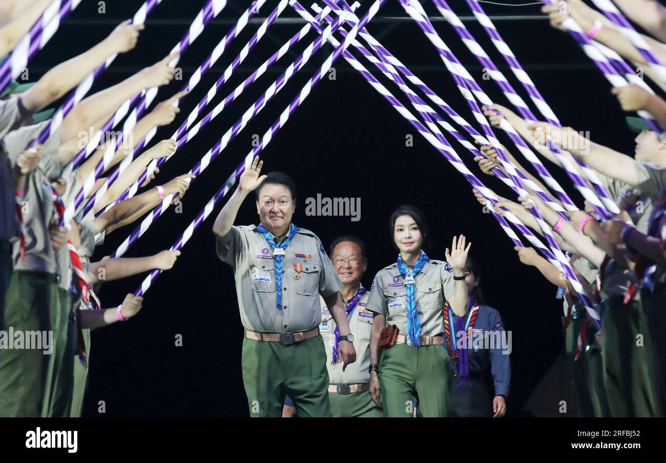 02nd Aug, 2023. World Scout Jamboree kicks off President Yoon Suk Yeol ...