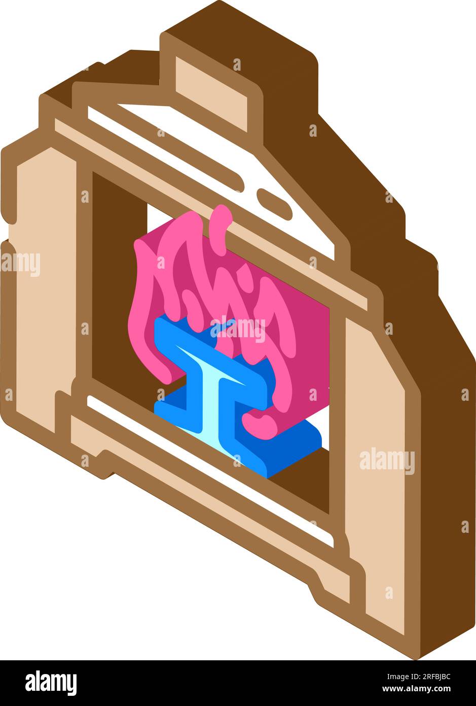 heat treatment manufacturing engineer isometric icon vector ...