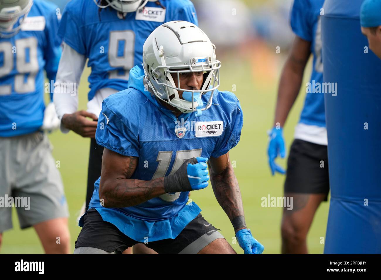 Detroit Lions receiver Maurice Alexander runs a drill during an NFL ...