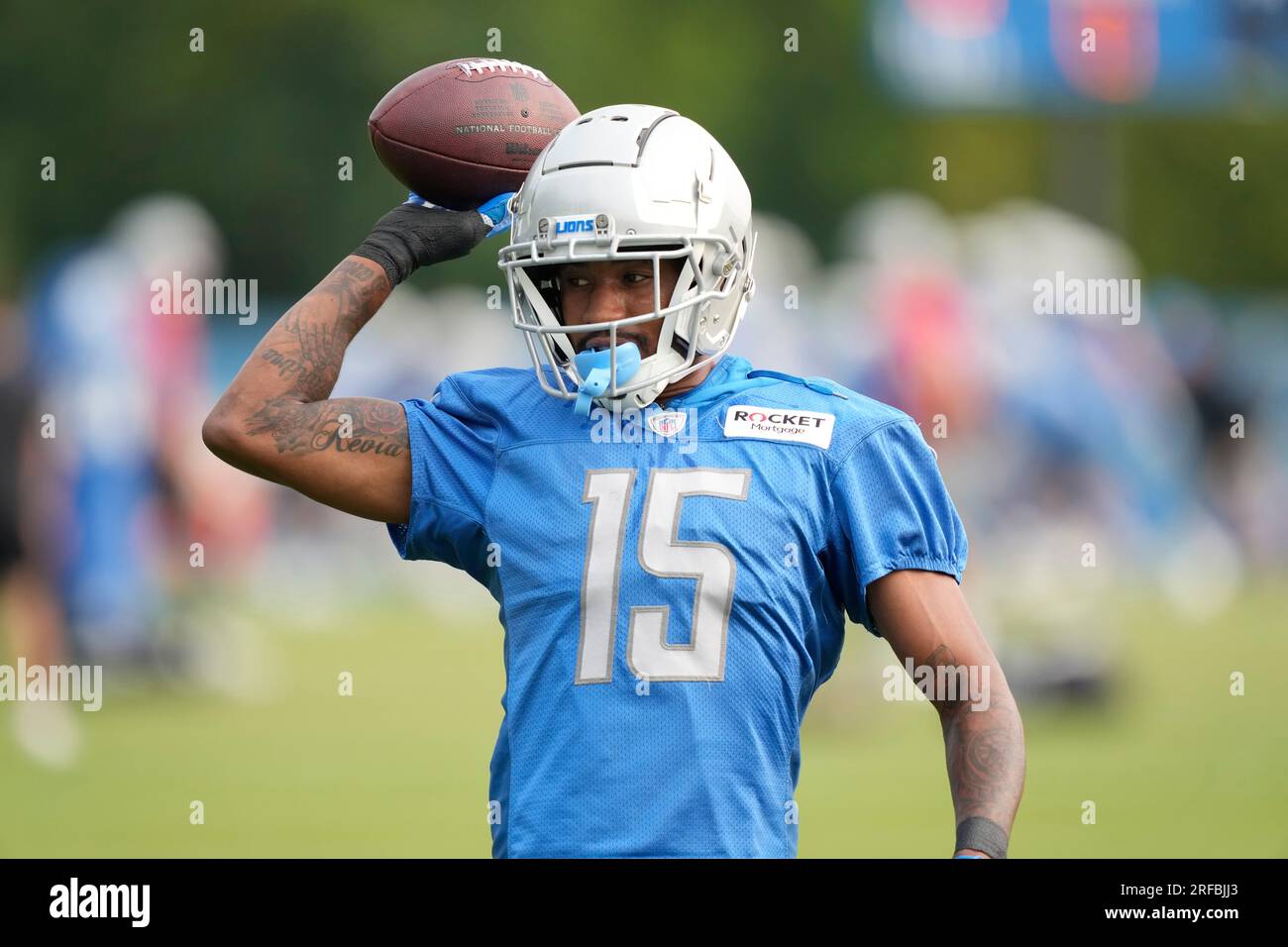 Detroit Lions receiver Maurice Alexander runs a drill during an NFL ...