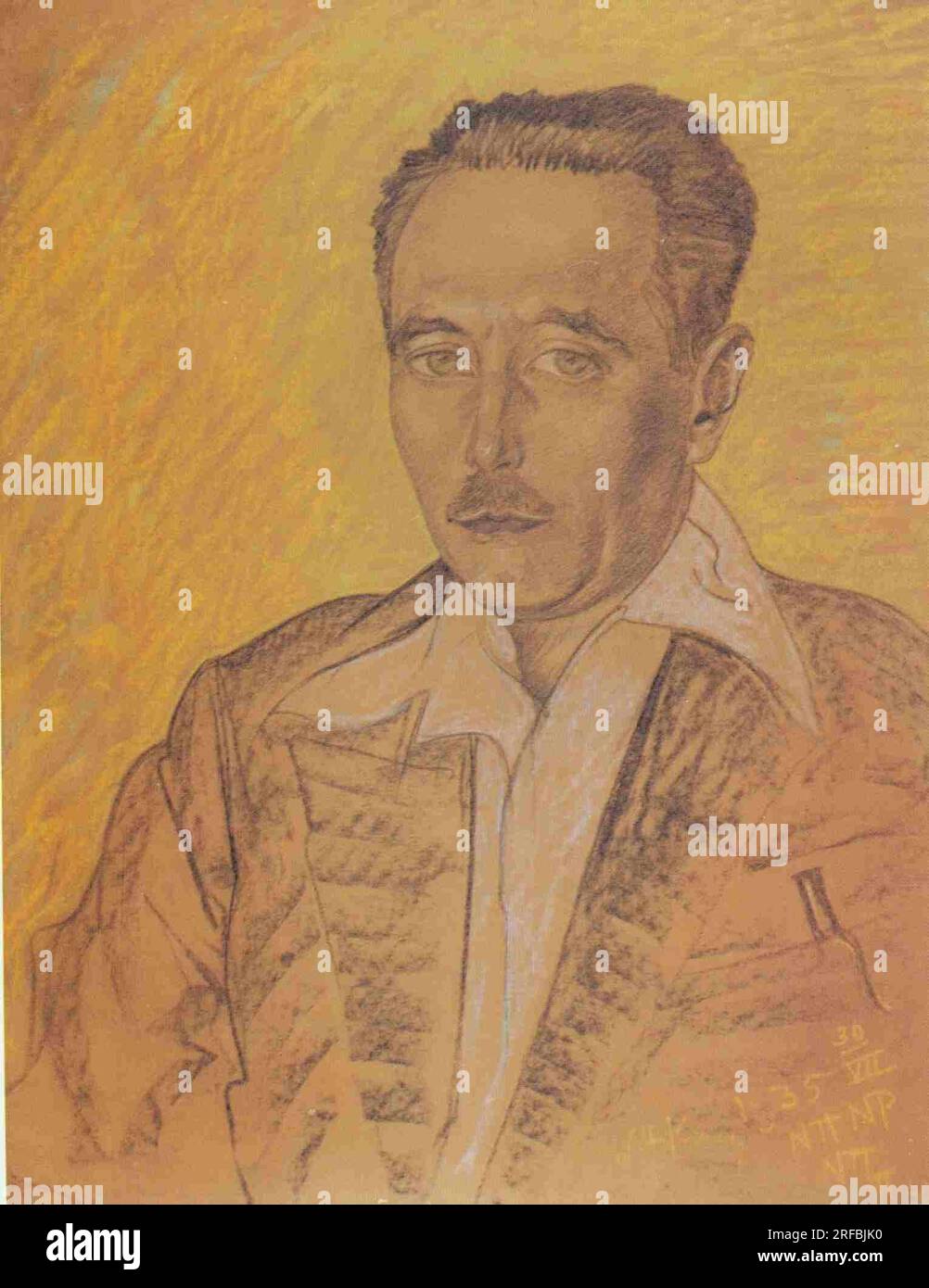 Portrait of Roman Ingarden 30 July 1935 by Stanisław Ignacy Witkiewicz ...