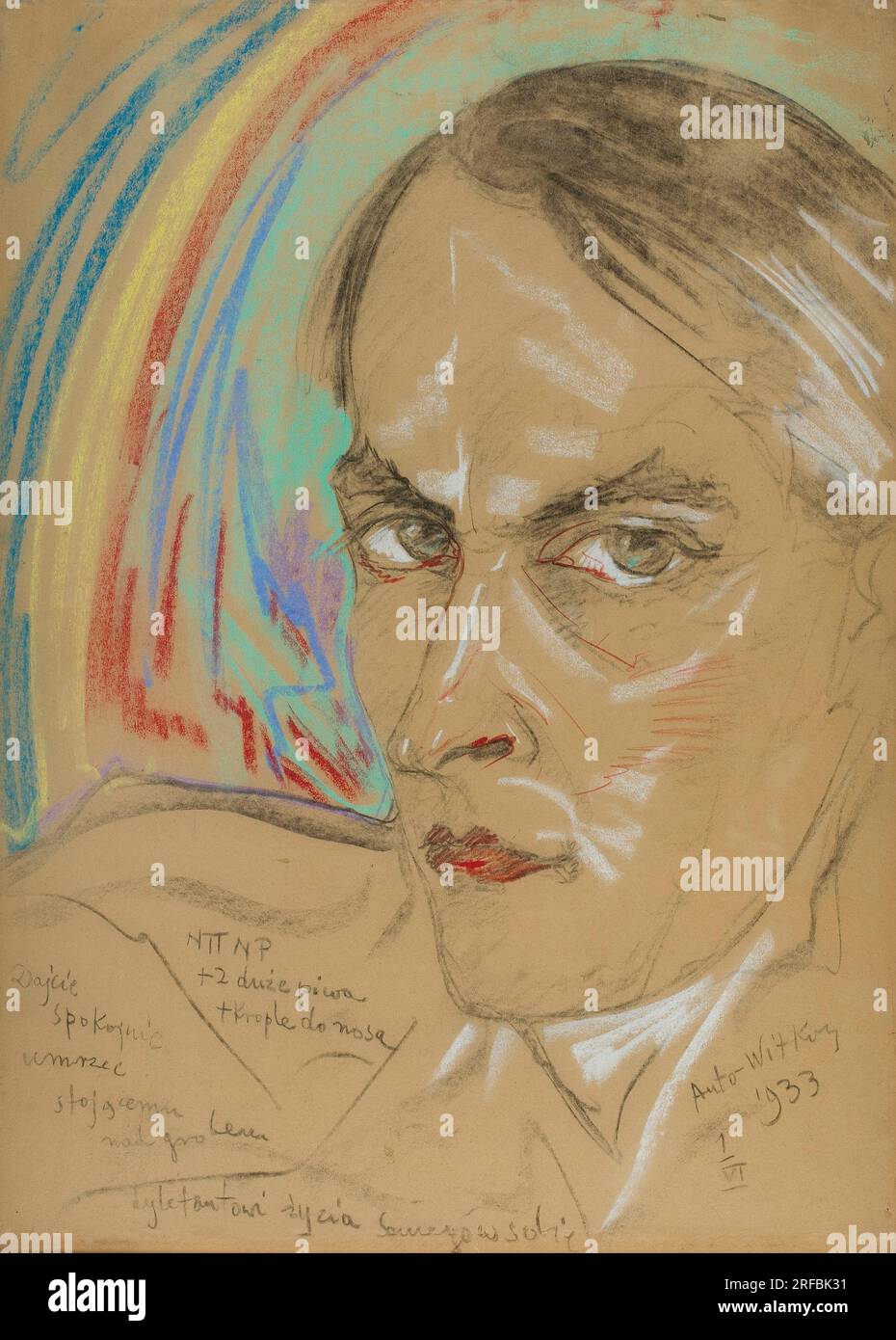 Self-portrait 1 June 1933 by Stanisław Ignacy Witkiewicz Stock Photo ...