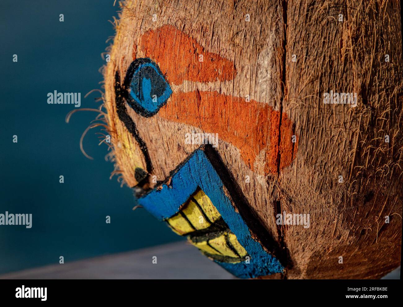 A painting on a coconut shell Stock Photo - Alamy