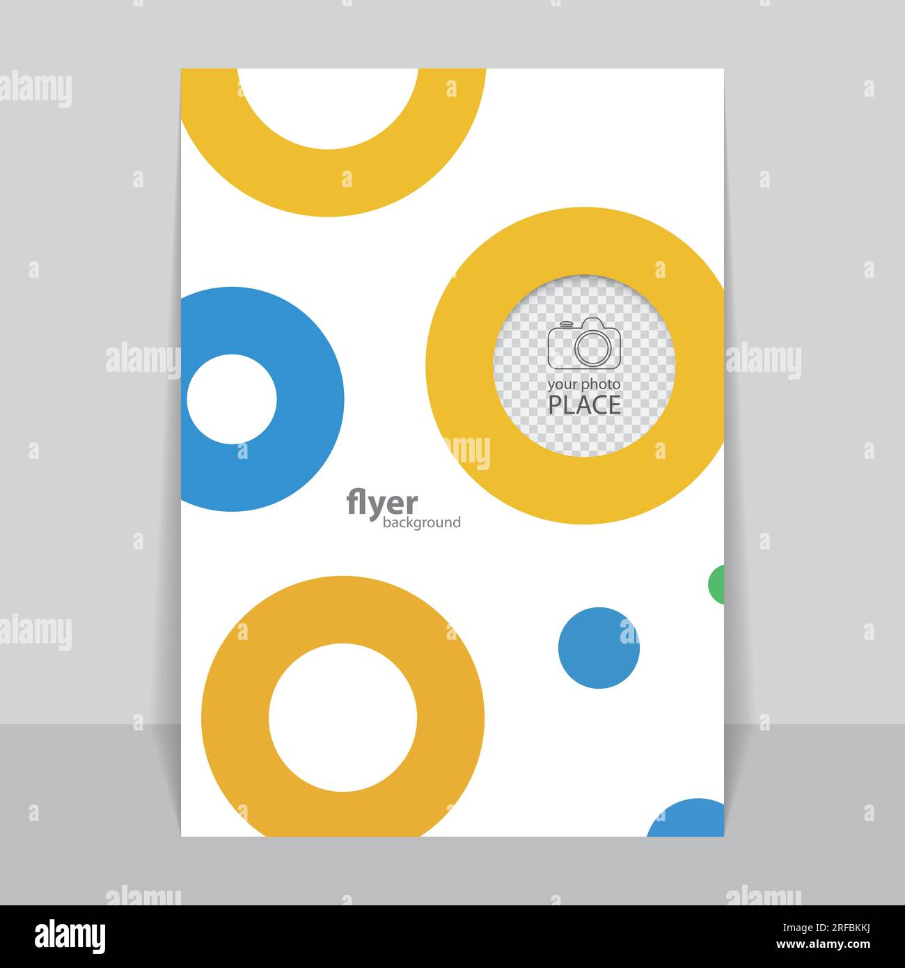 Flyer or Cover Design with Colorful Dots, Rings, Bubbles and Place for ...