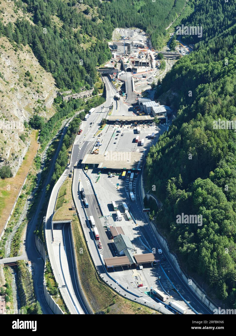 Aerial view of alps road italy truck hi-res stock photography and ...