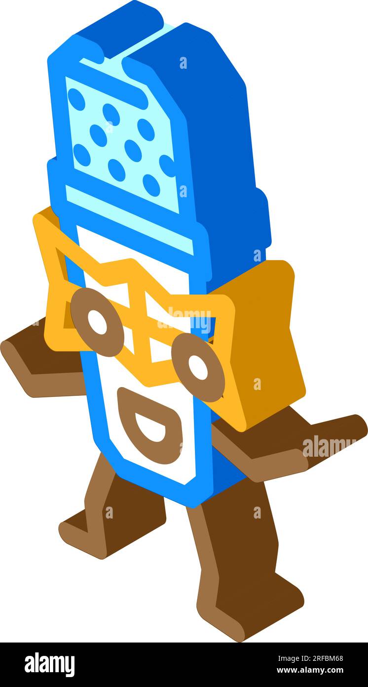 microphone character retro music isometric icon vector illustration ...