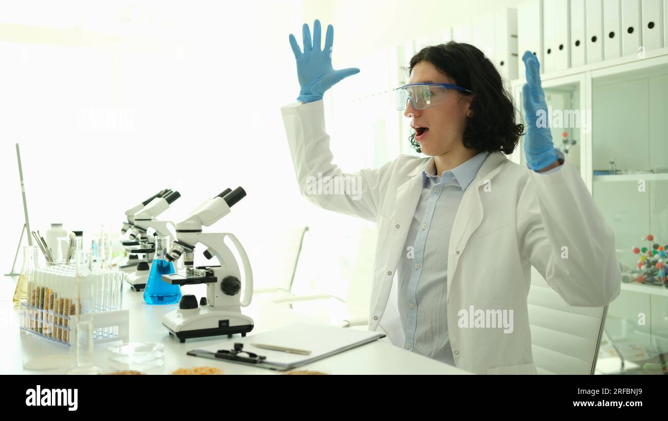 Man scientist shocked lab hi-res stock photography and images - Alamy