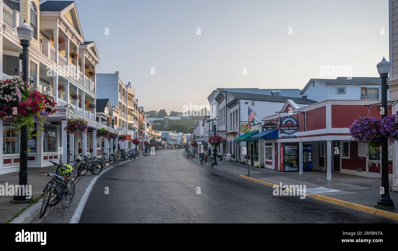 Downtown, Mackinac Island, Michigan Stock Photo - Alamy