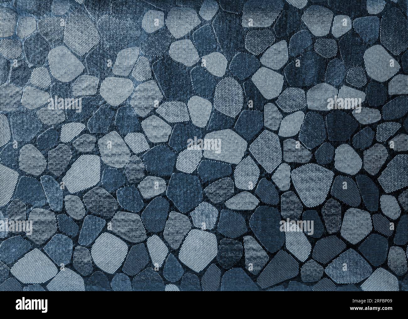 Abstract dark blue background. A sample with shiny particles or cells ...