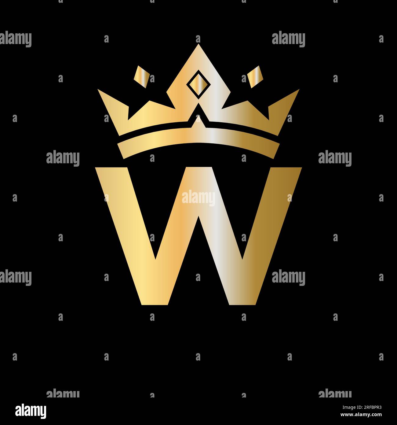 Letter W Crown Logo. Crown Logo on Letter W Vector Template for Beauty ...