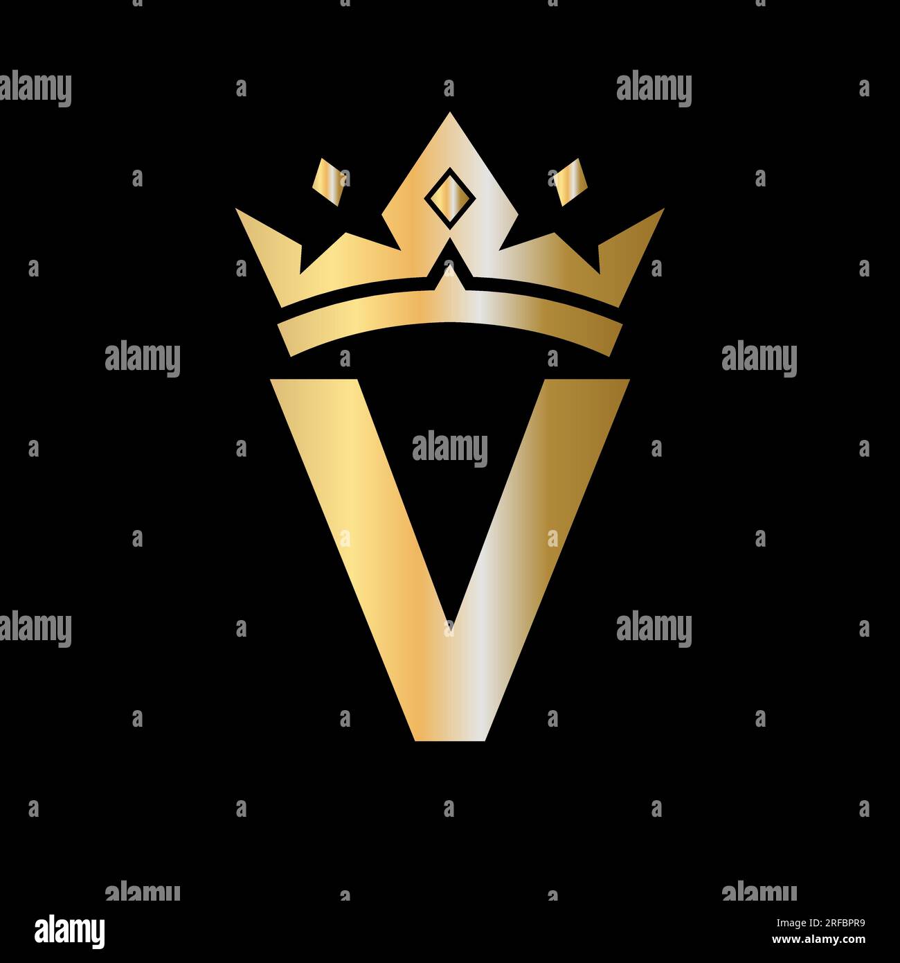 Letter V Crown Logo. Crown Logo on Letter V Vector Template for Beauty ...