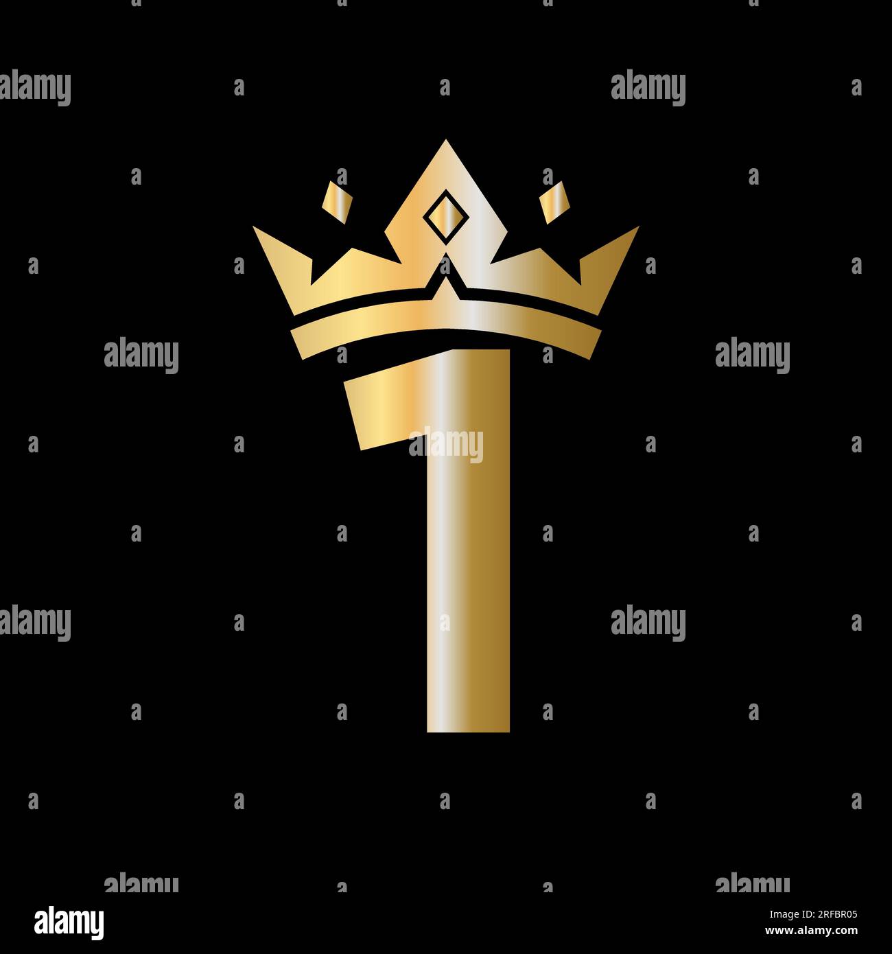 Letter 1 Crown Logo. Crown Logo on Letter 1 Vector Template for Beauty ...