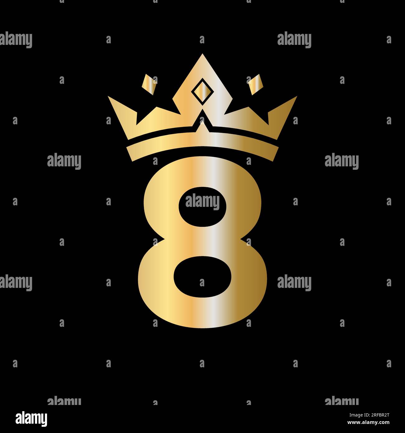 Letter 8 Crown Logo. Crown Logo on Letter 8 Vector Template for Beauty ...
