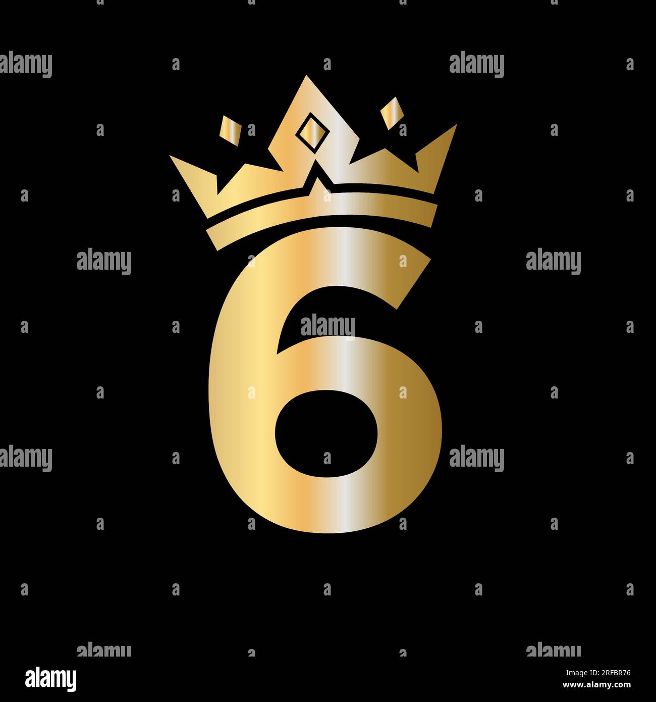 Letter 6 Crown Logo. Crown Logo on Letter 6 Vector Template for Beauty ...