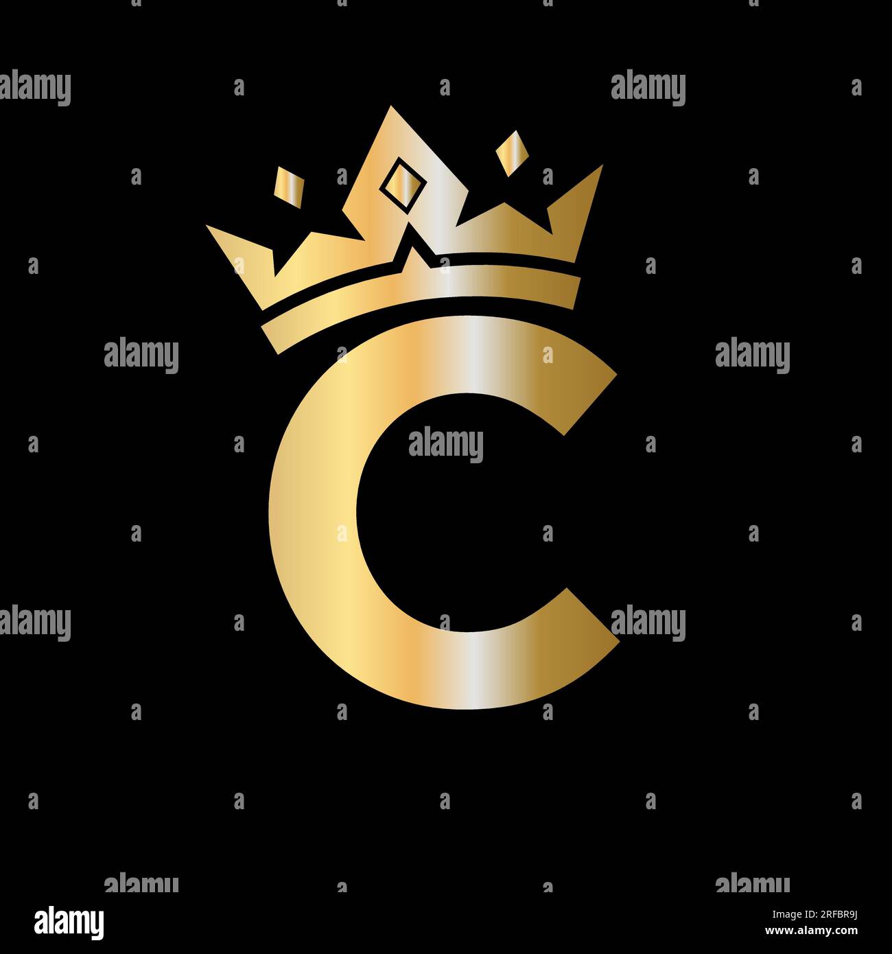 Letter C Crown Logo. Crown Logo on Letter C Vector Template for Beauty ...
