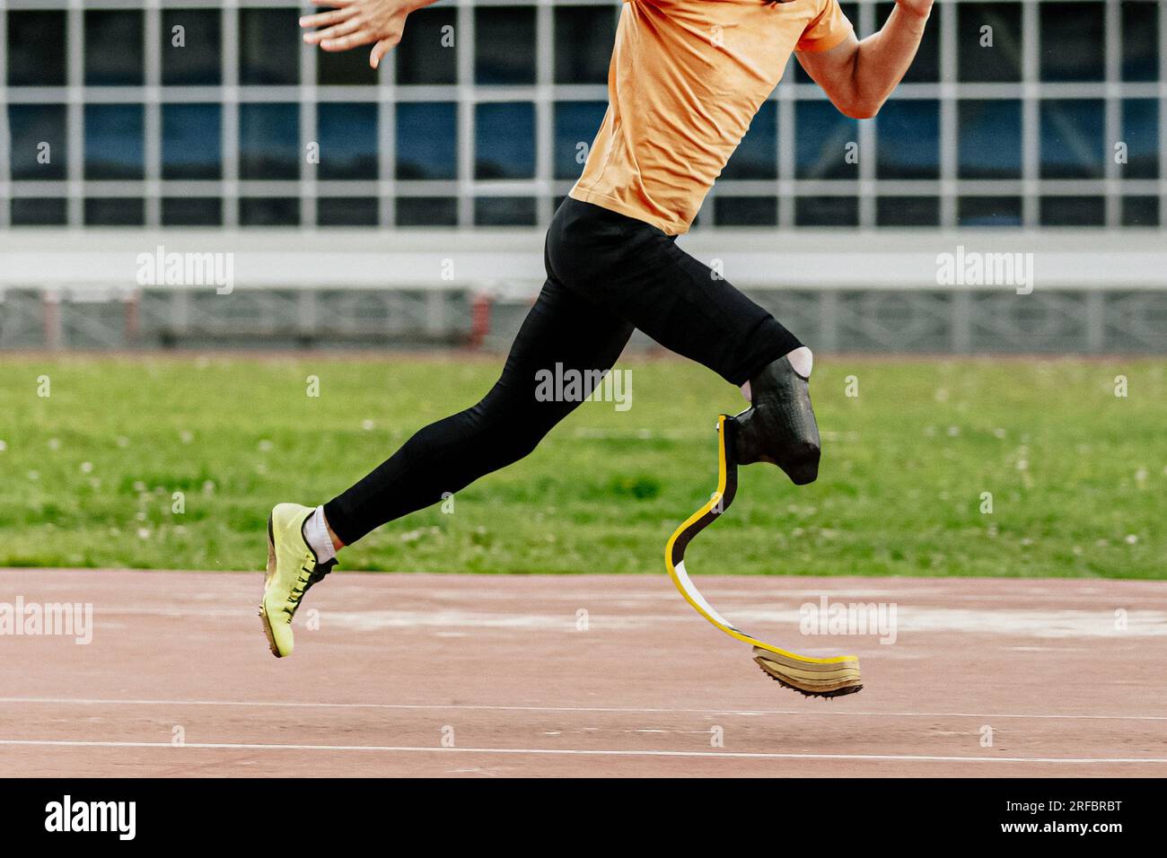 athlete disability running sprint race at athletics competition, sports ...