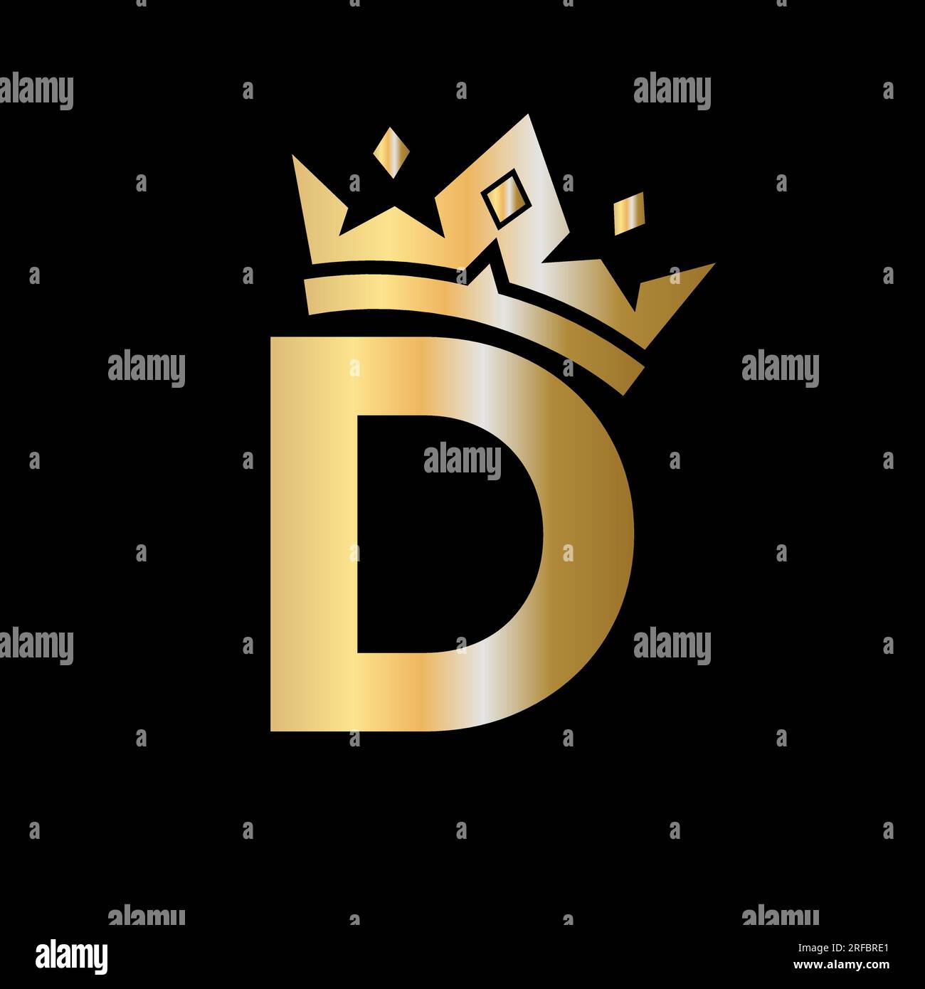 Letter D Crown Logo. Crown Logo on Letter D Vector Template for Beauty ...