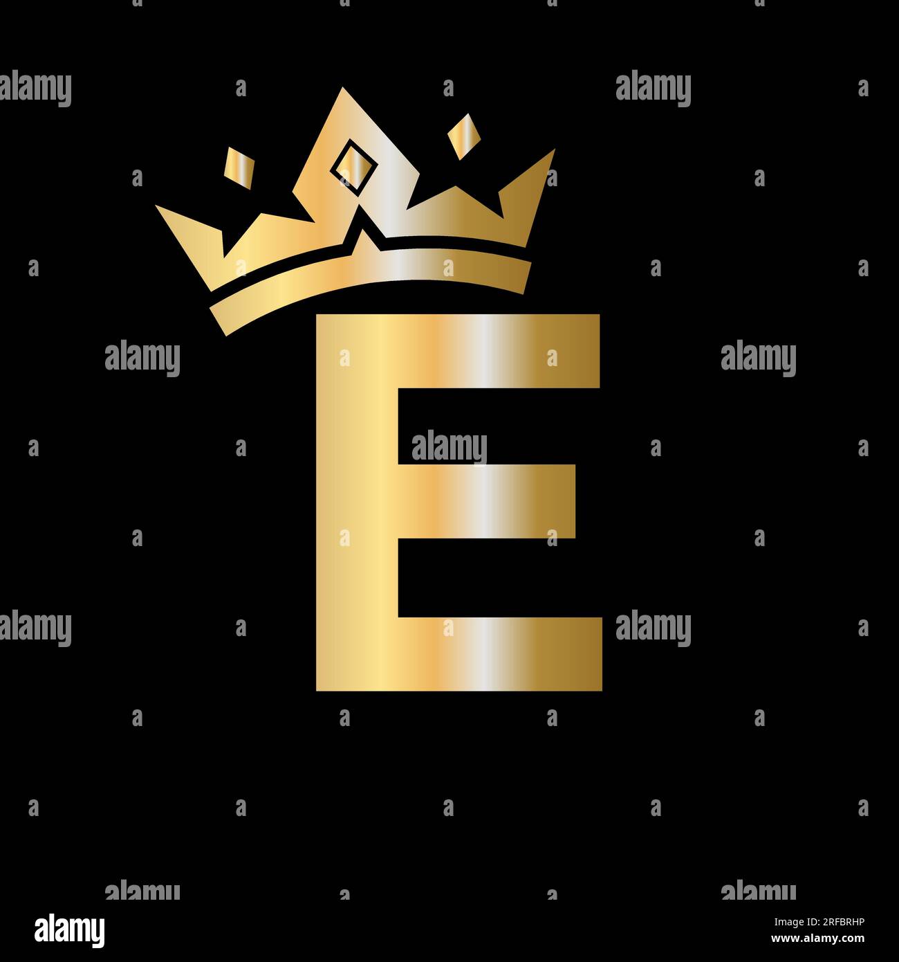Letter E Crown Logo. Crown Logo on Letter E Vector Template for Beauty ...
