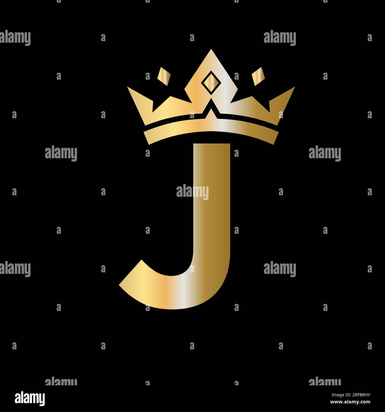 Letter J Crown Logo. Crown Logo on Letter J Vector Template for Beauty ...