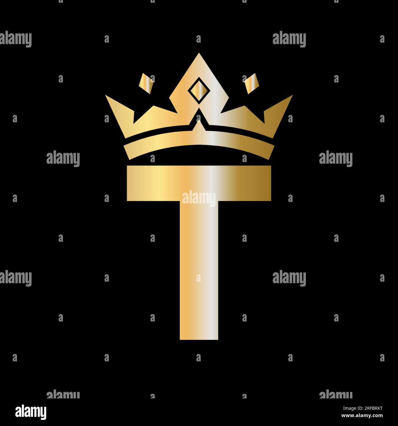 Letter T Crown Logo. Crown Logo on Letter T Vector Template for Beauty ...