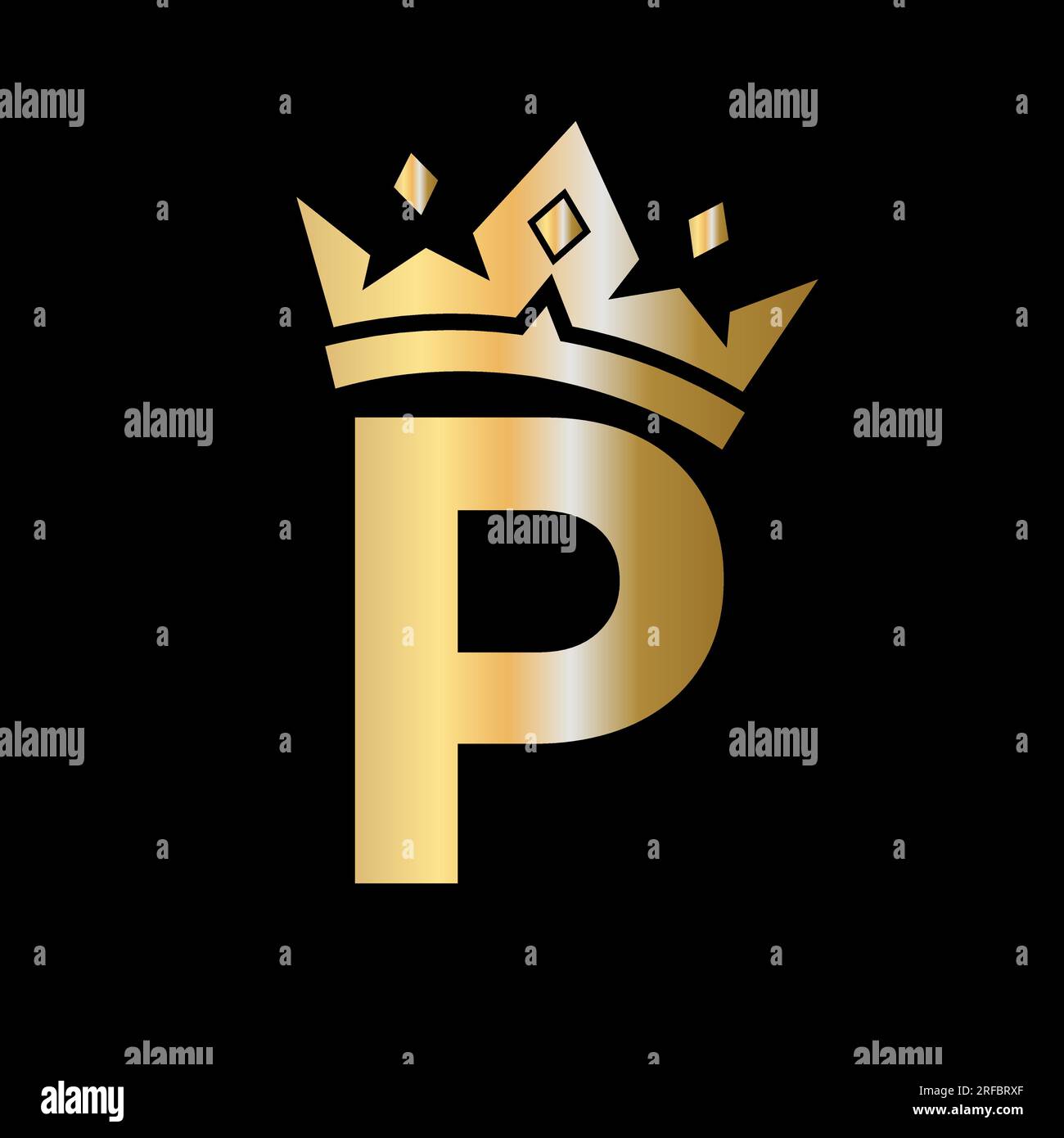 Letter P. Crown Logo. Crown Logo on Letter P Vector Template for Beauty ...