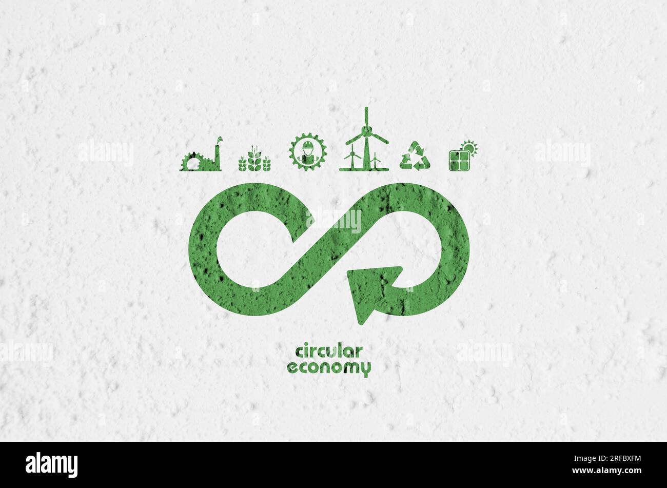 circular economy icons on white background Stock Photo - Alamy