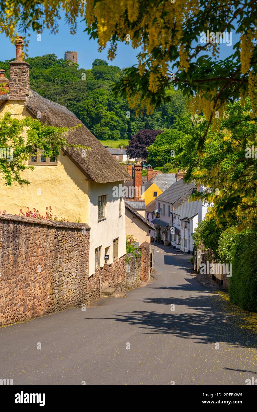 Looking Down Castle St towards the High St, Dunster, Somerset Stock ...