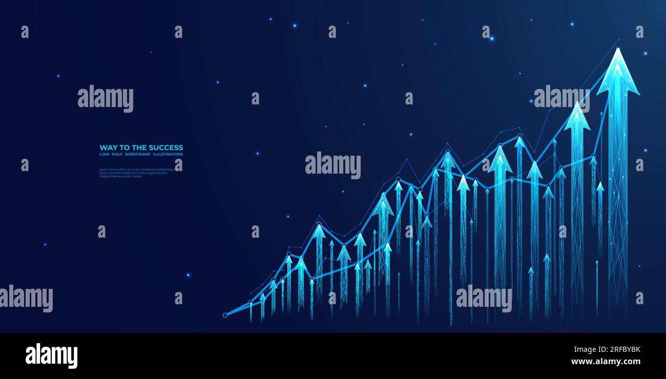 Blue bar chart arrows Stock Vector Images - Alamy