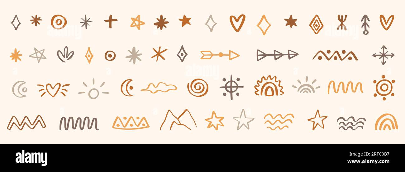 Ethnic Aztec Shapes Set. Native American Doodles Stock Vector Image ...