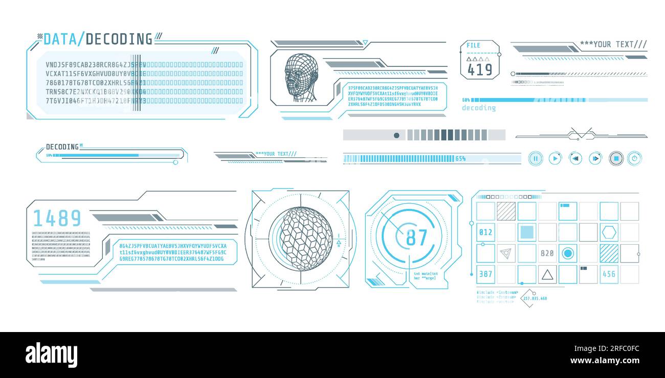 Hud Interface Design For Decoding Big Data Stock Vector Image And Art Alamy