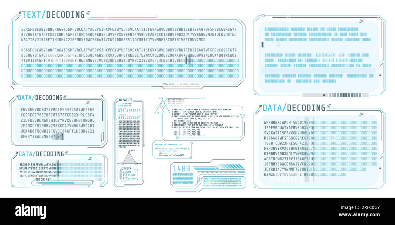 Hud Interface Design For Decoding Big Data Stock Vector Image And Art Alamy