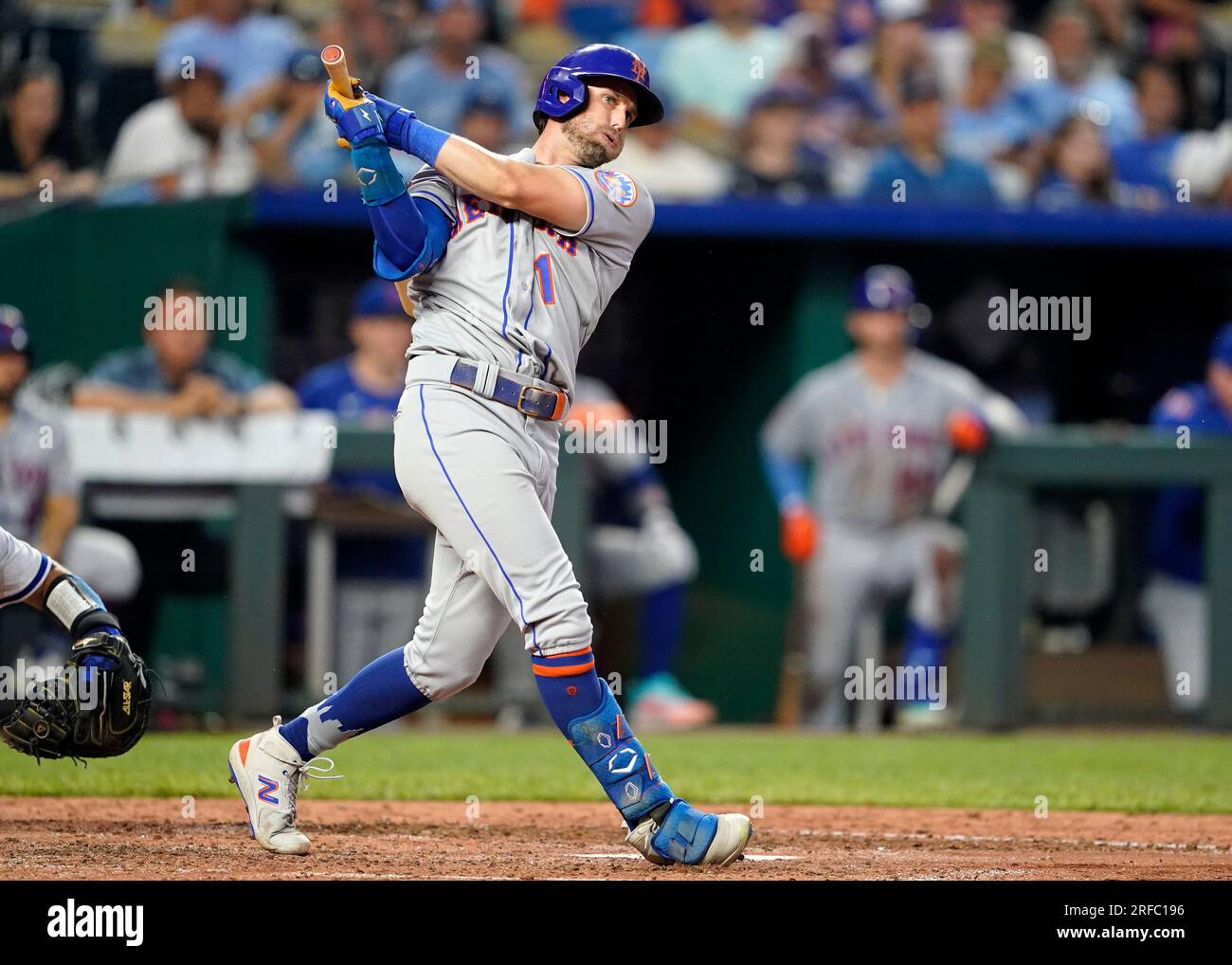 AUG 01, 2023: New York Mets second baseman Jeff McNeil (1) watches a ...