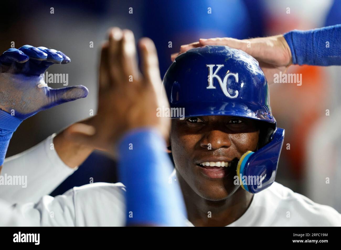 AUG 01, 2023: Kansas City Royals left fielder Edward Olivares (14 ...