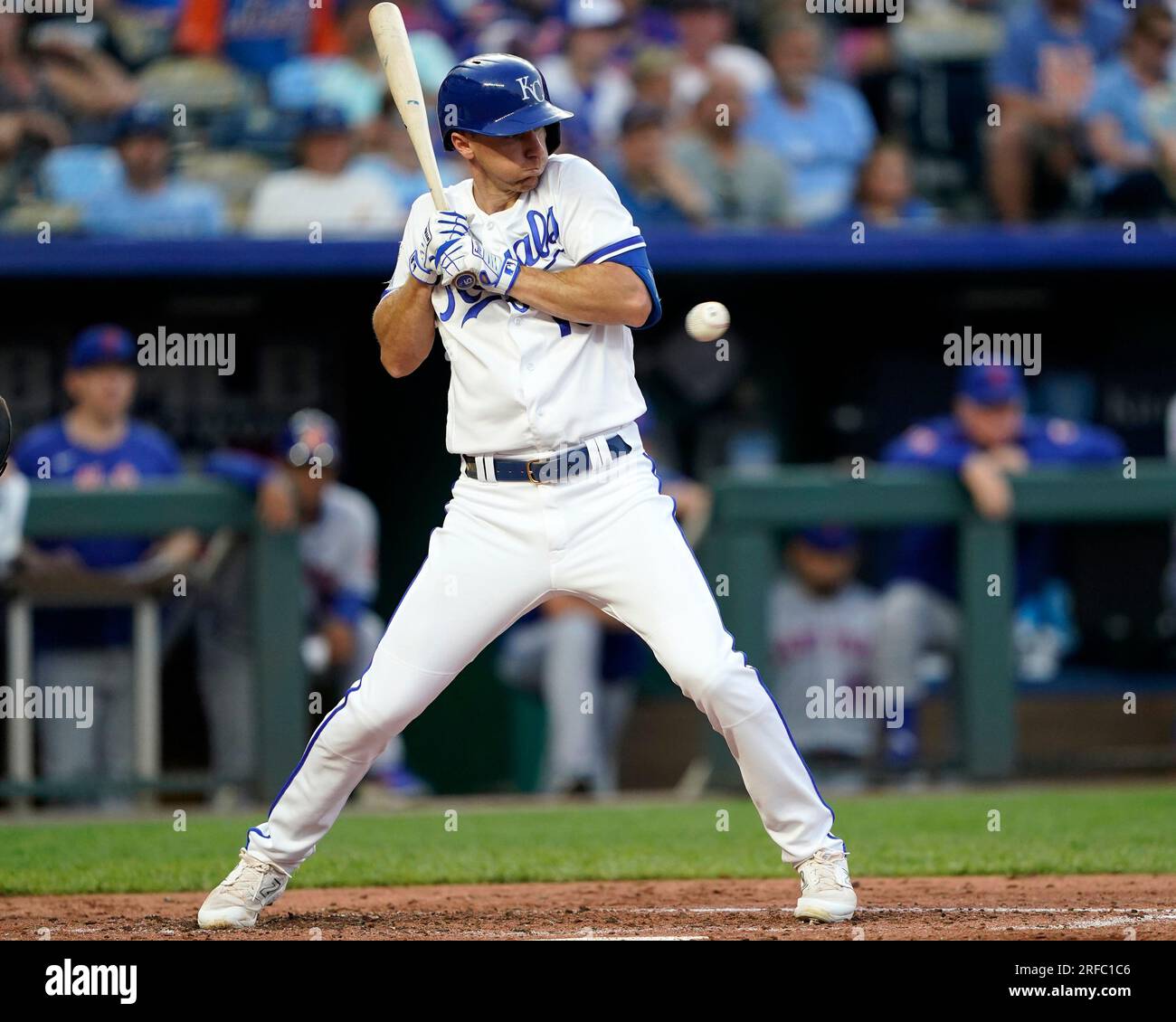 AUG 01, 2023: Kansas City Royals third baseman Matt Duffy (15) gets out ...