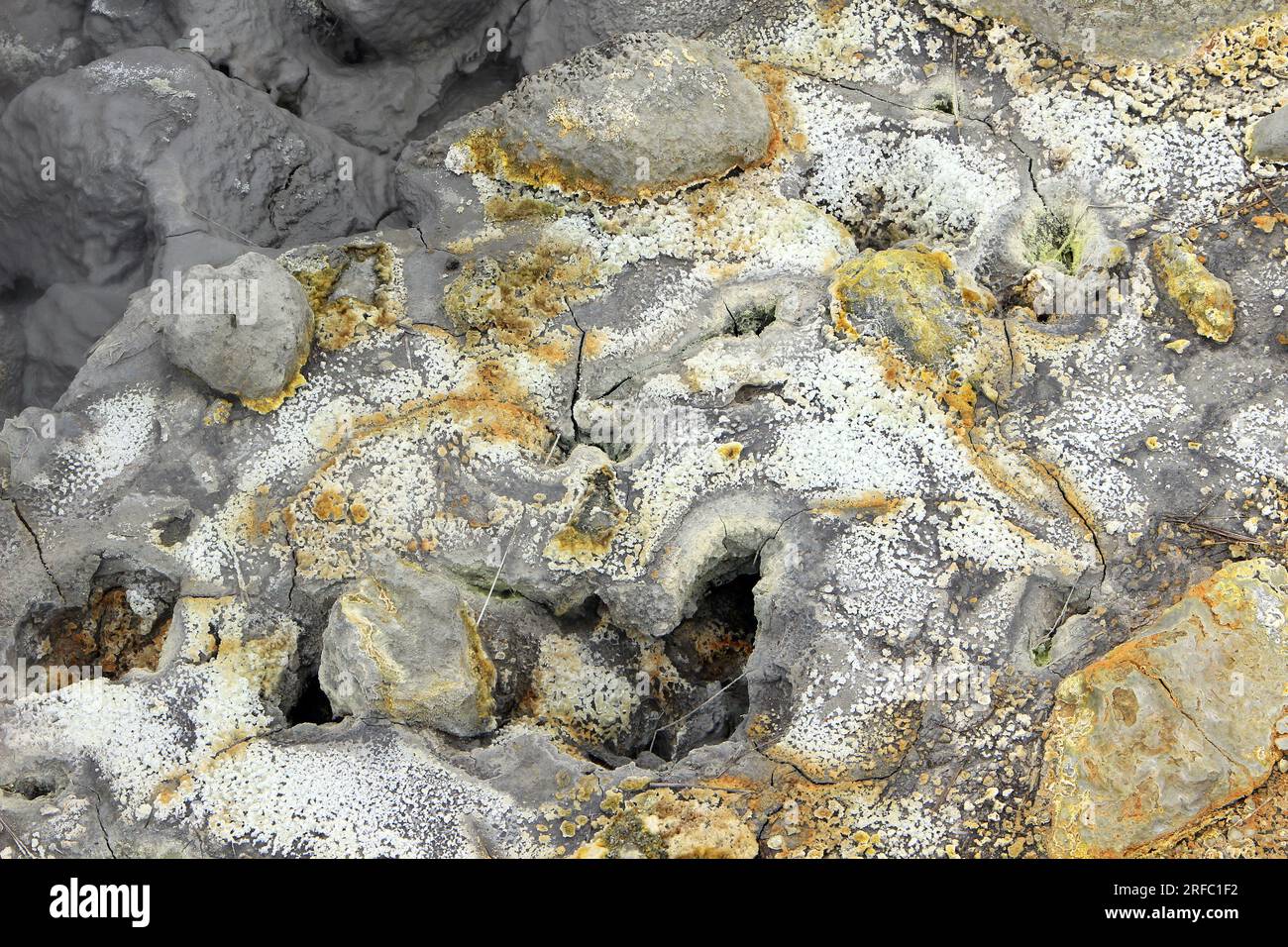 Thermal vent with Sulfur deposits in Seltun Krysuvik geothermal area ...