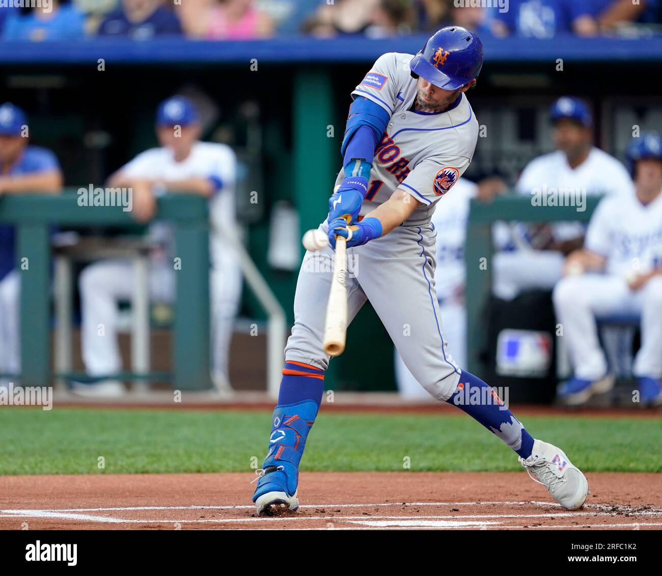 AUG 01, 2023: New York Mets second baseman Jeff McNeil (1) drives a ...