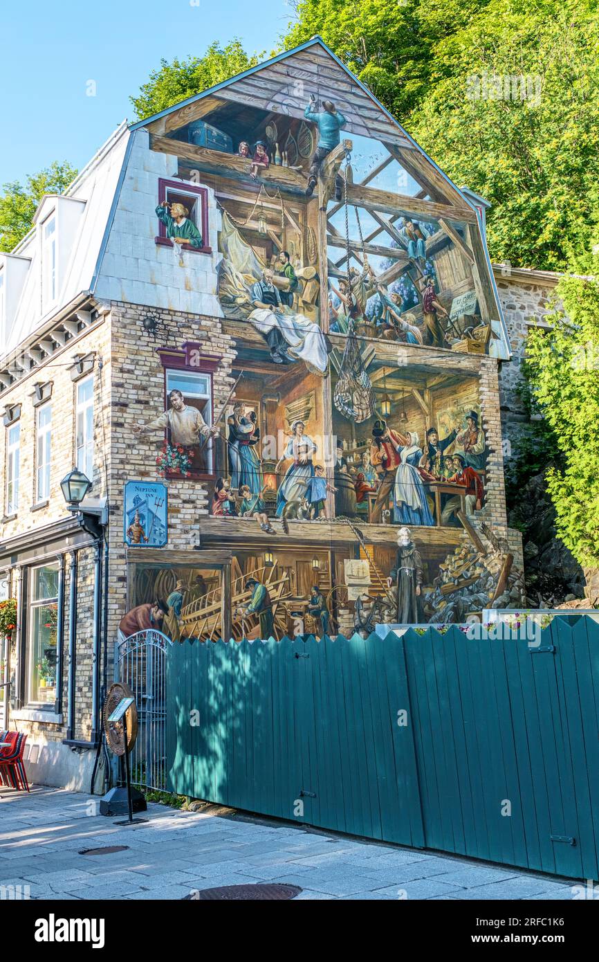 A beautifully painted mural on a building in the Lower Town of Old ...