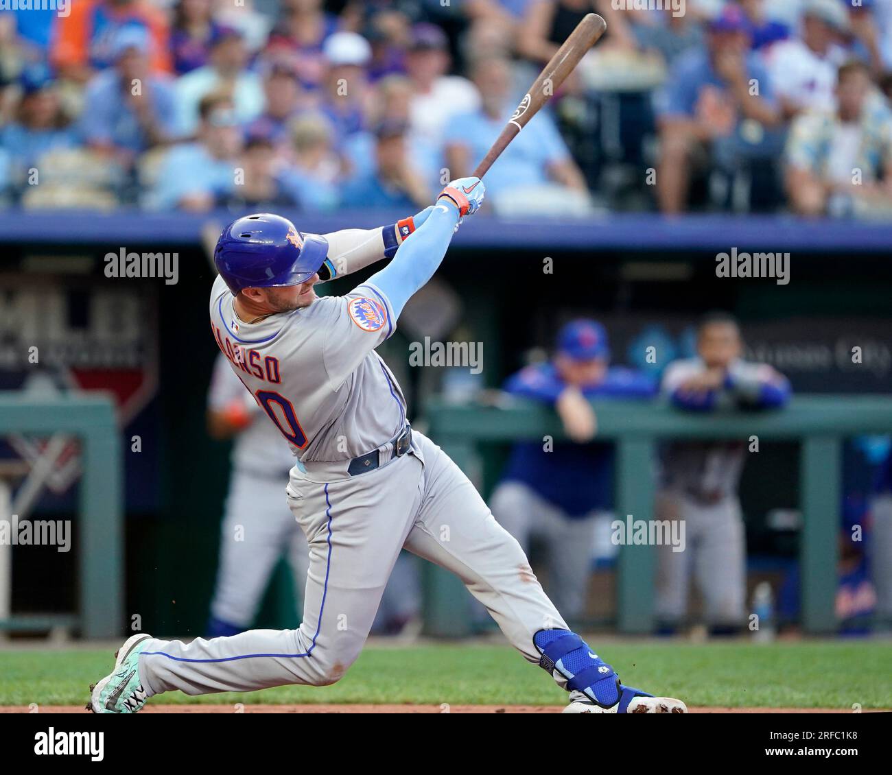 AUG 01, 2023: New York Mets first baseman Pete Alonso (20) drives a ...