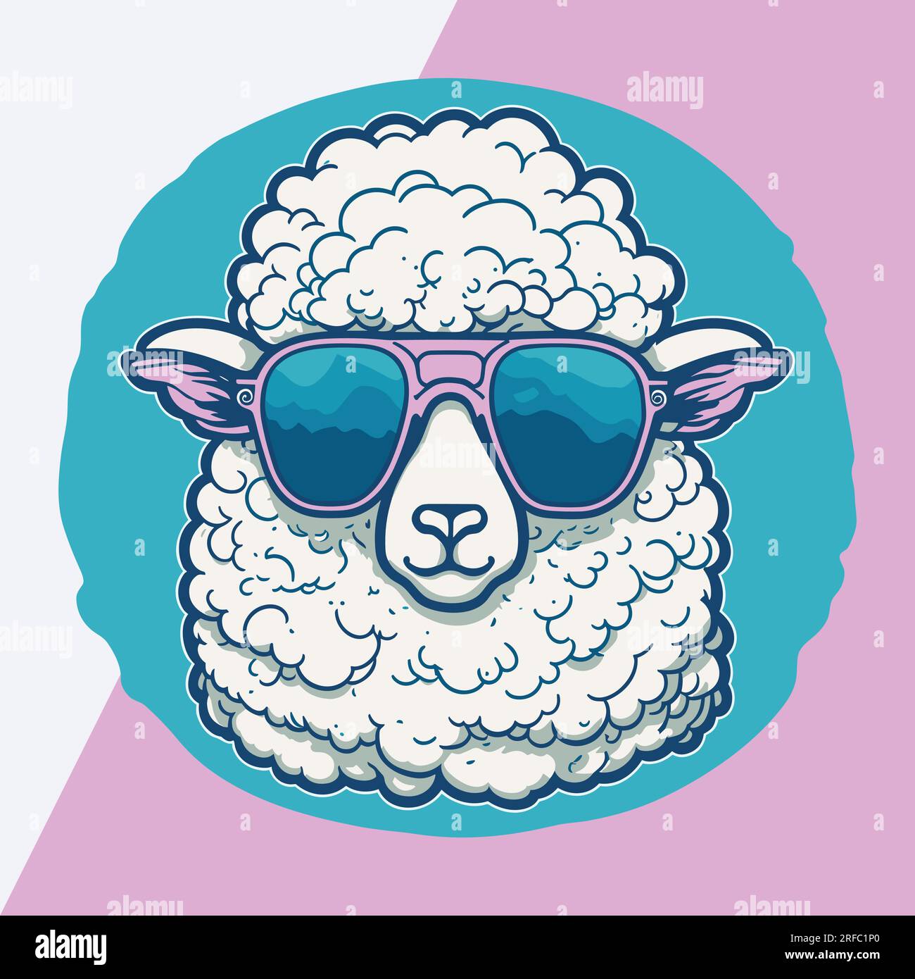 Ewe-Nique Style: Trendy Sheep Vector Illustration with Sunglasses for ...